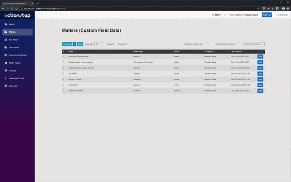 Matters | Actionstep Documentation