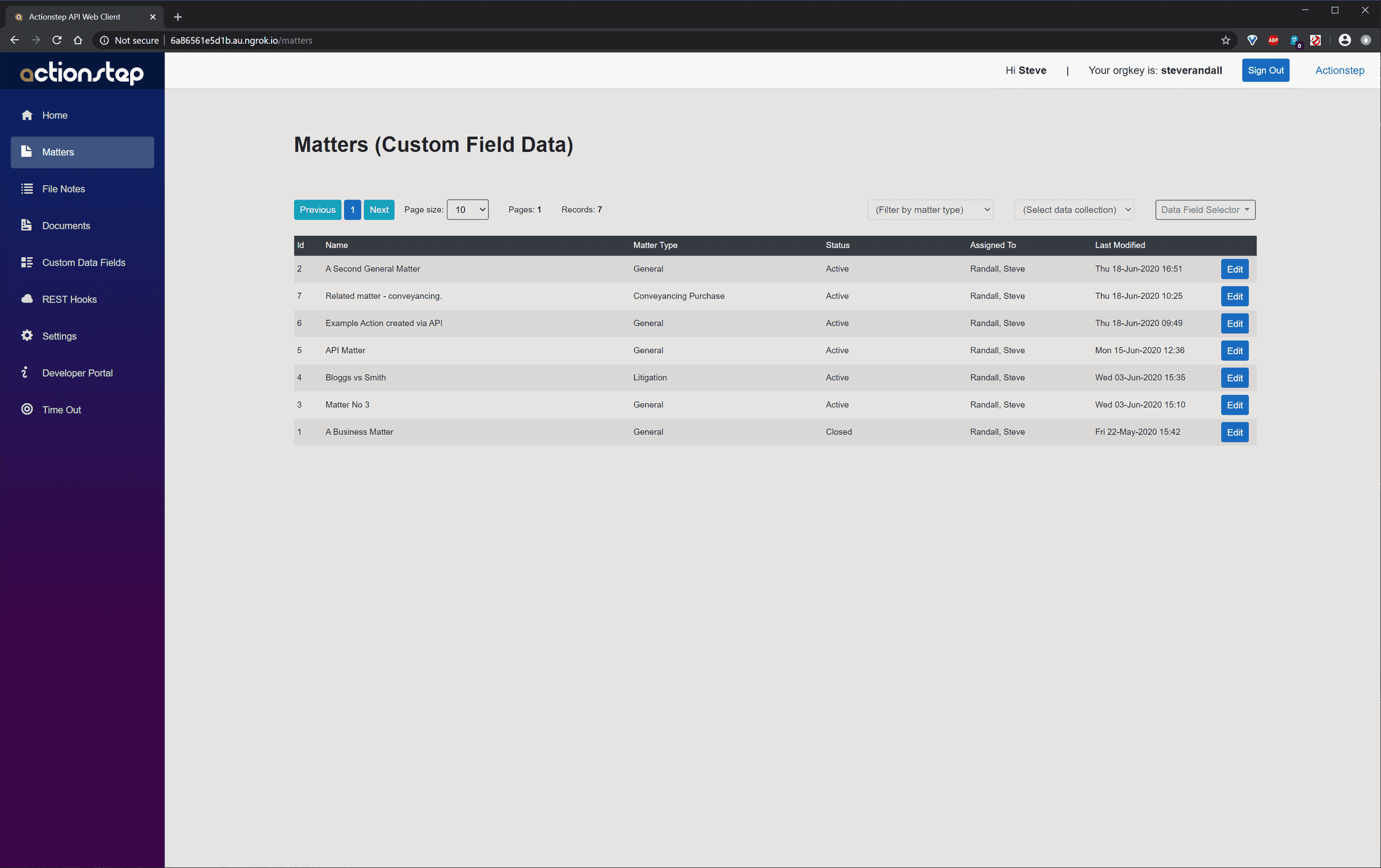Matters | Actionstep Documentation